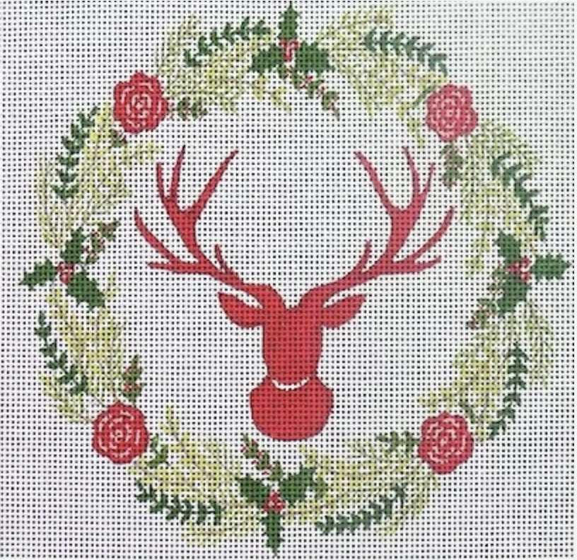 EJ-17C Trophy Deer Wreath – The Enriched Stitch